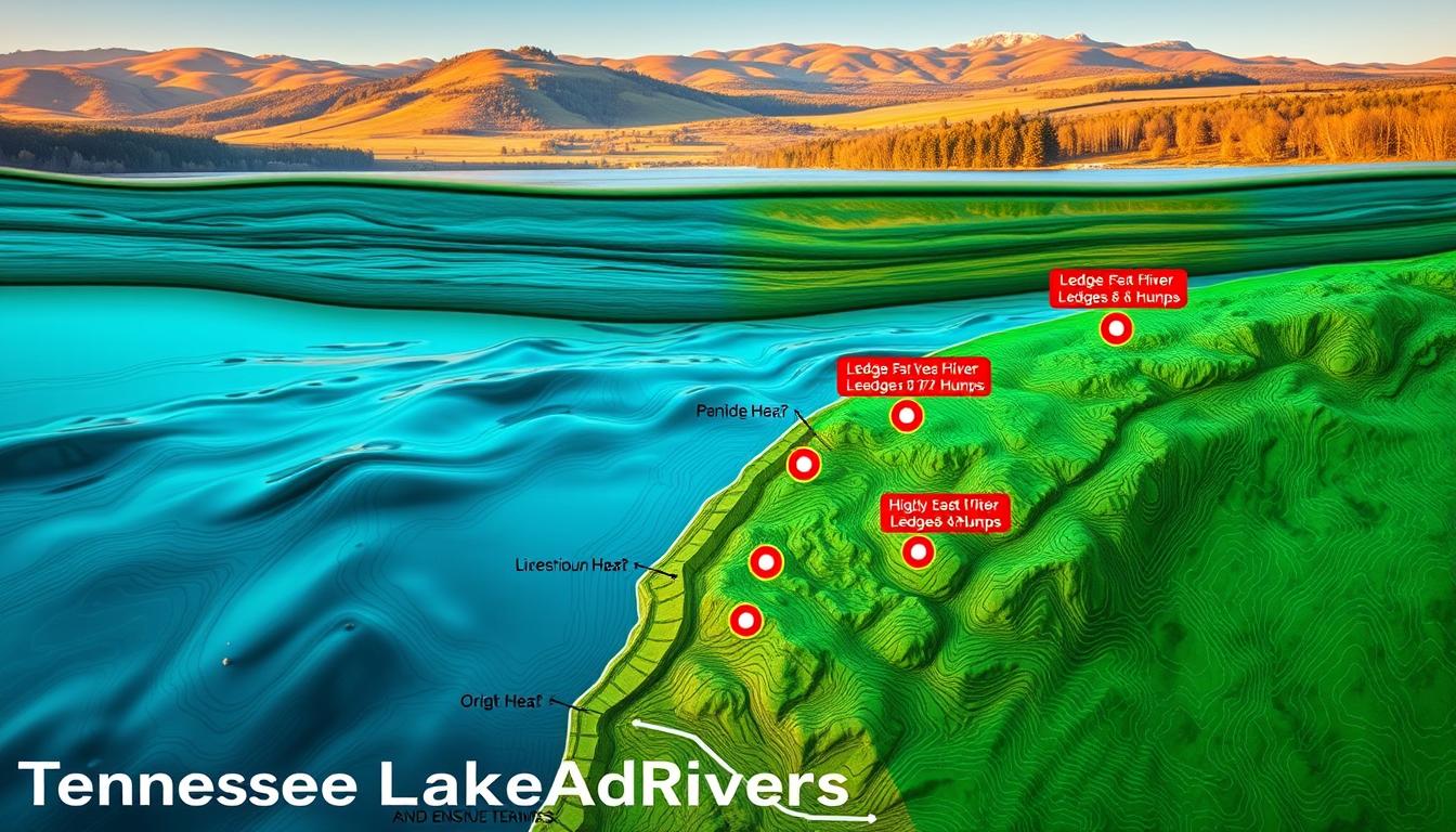 Tennessee River Bottom Structure Ledges & Humps Map
